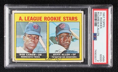 1967 Topps High # Rod Carew Hank Allen #569 PSA 2 Rookie RC HOF | eBay