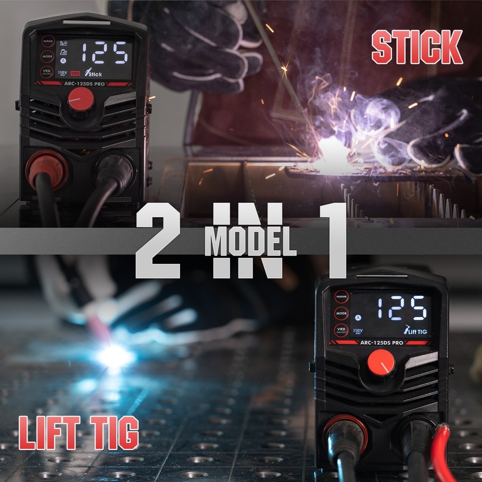 MINI 2 In 1 Portable ARC/MMA/Lift TIG Stick Welder 110V 125A Welding ...