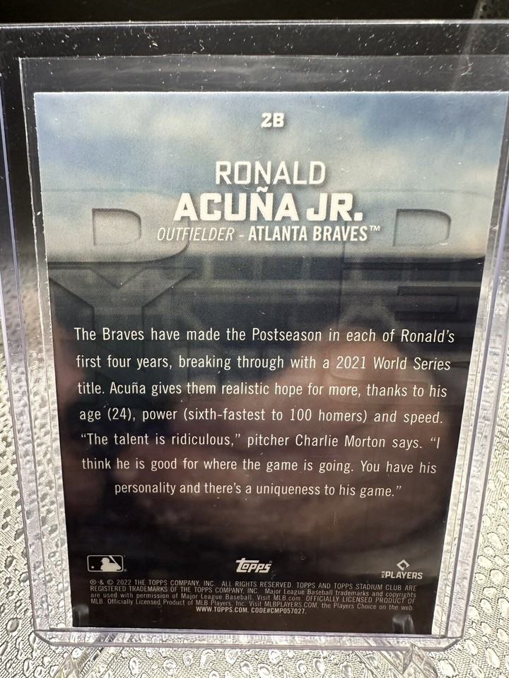2022 Topps Stadium Club Chrome Destiny Ronald Acuna Refractor Braves ...