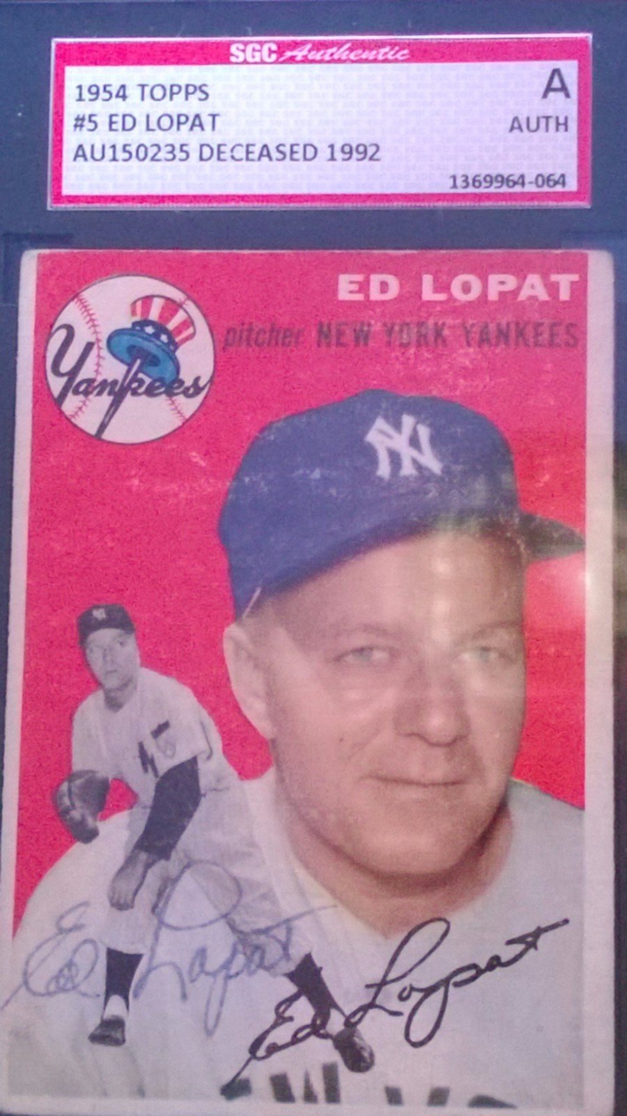 Ed Lopat Signed 1954 Topps Card #5 SGC Authentic Slabbed | eBay