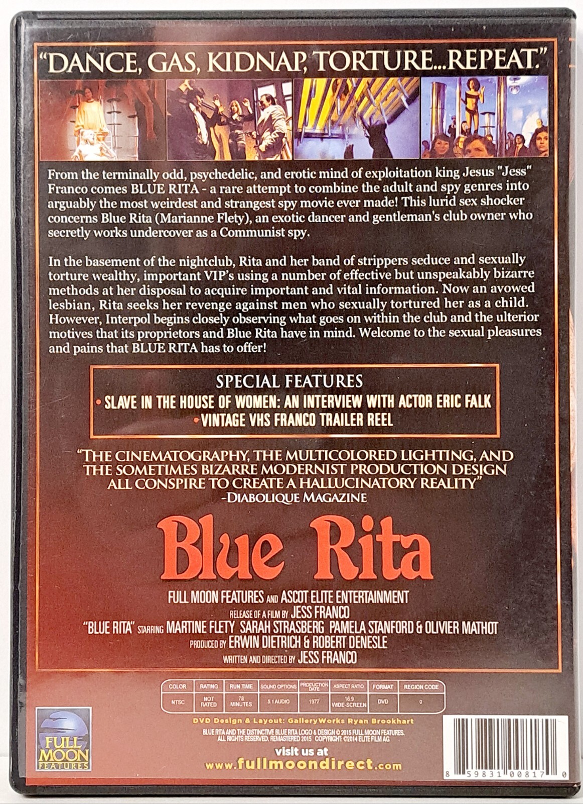 Blue Rita (1977) Jess Franco Collection ~ Full Moon DVD | eBay