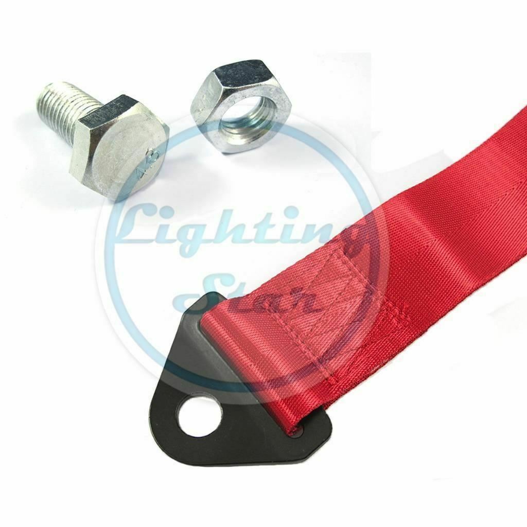Front Rear Bumper Hook Sport High Strength Racing Tow Strap Set - Red ...