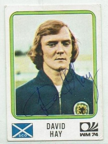 DAVID HAY signed unused Panini World Cup 1974 Sticker #207 CELTIC ...