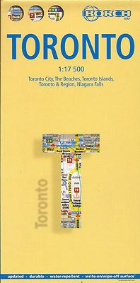 Map of Toronto, Canada, Laminated & Folded by Borch Maps | eBay