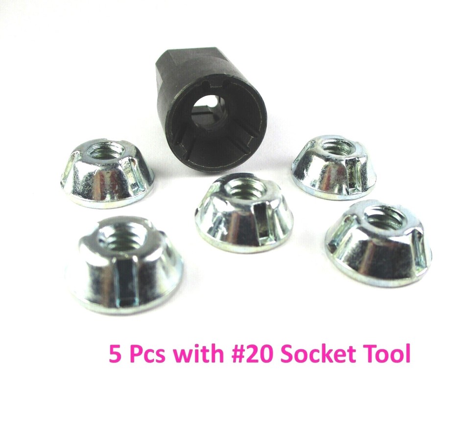Tri-Groove 1/4" Tamper Proof Security Nut Anti-Theft Fasteners & #20 ...