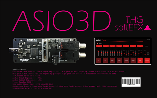 ASIO 3D Sound Card + SoftEFX(Free) software Guitar MultiEFX SSAUDIO ...