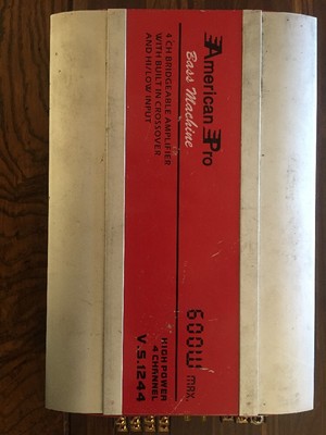 4 CHANNEL, MOSFET, BRIDGEABLE AMERICAN PRO BASS MACHINE VS-1244 600W ...