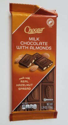 2 PK- Choceur Milk Chocolate with Almonds Bars Real Hazelnut Spread ...