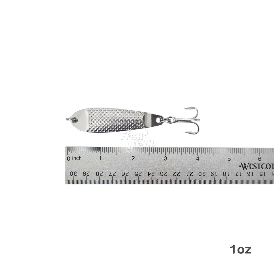 Fish WOW!® 1/2oz 1oz 2oz Casting Jigs Hammered spoon Lures Silver ...