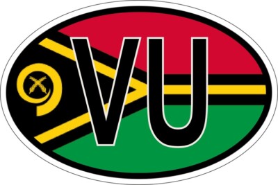 Sticker oval flag vinyl country code VU vanuatu | eBay Australia