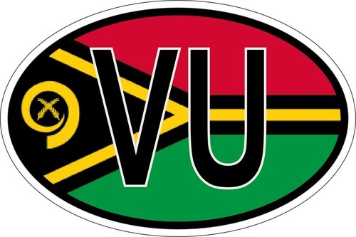 Sticker oval flag vinyl country code VU vanuatu | eBay