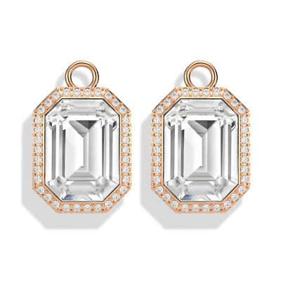 Octagon Bezel Mix Charms With Swarovski Crystals Rose Gold Plated | eBay