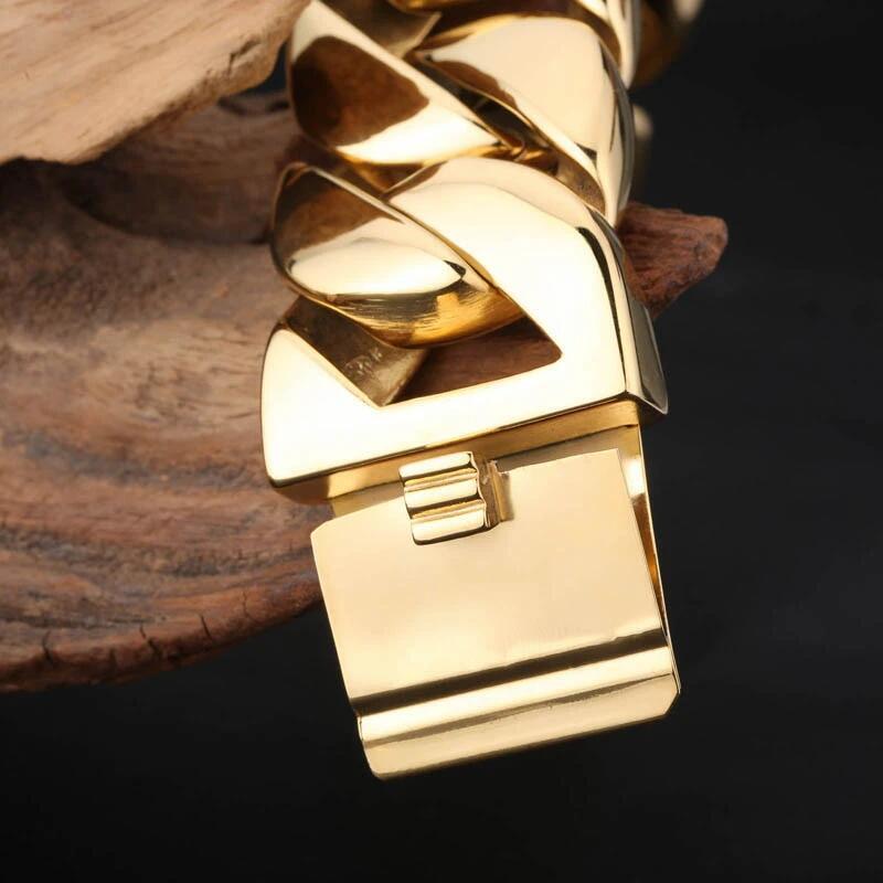 24mm/32mm Heavy Strong Silver/Gold Cuban Link Chain Necklace or ...