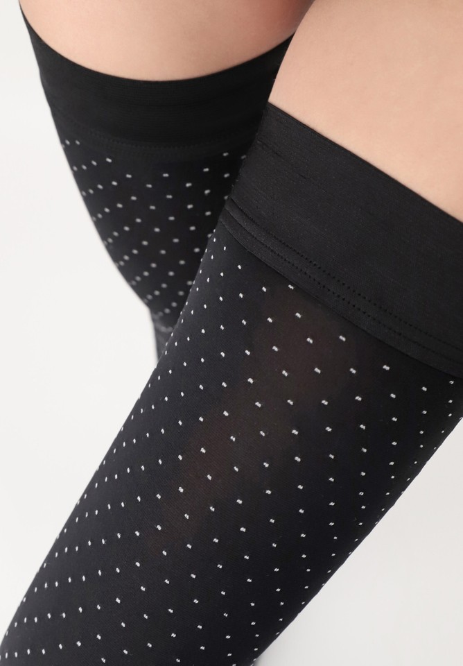 Oroblu 3 Pack opaque stay ups small polka dots with contrasting border ...