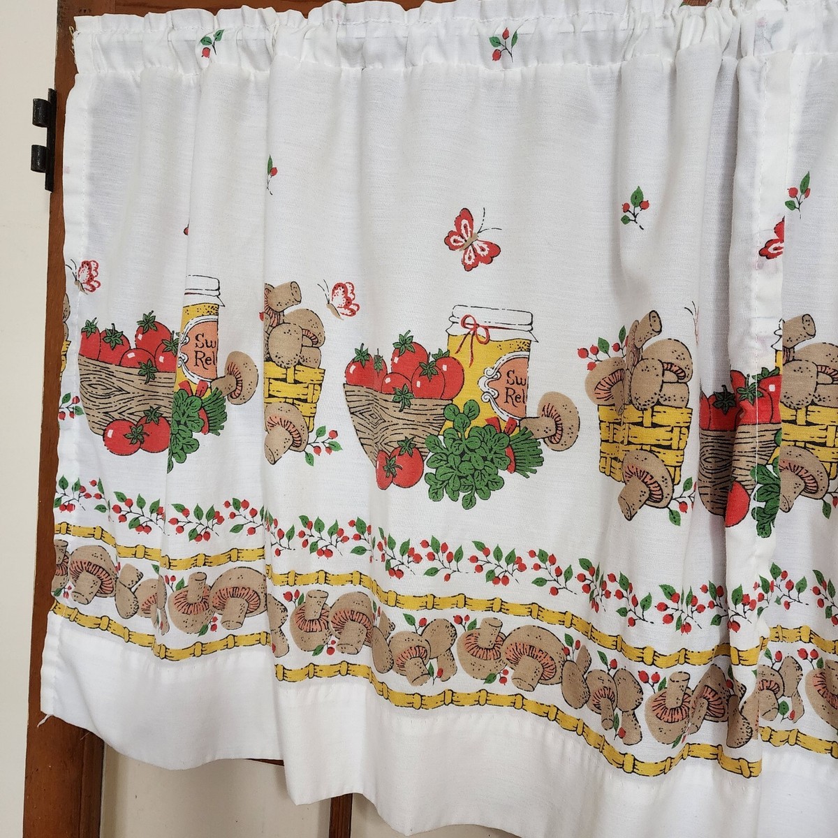 Vintage Kitchen Curtains Mid Century Modern Retro Geometric Abstract