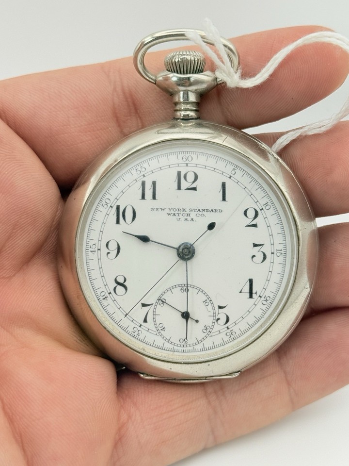 1905 Vintage NEW YORK STANDARD WATCH CO. CHRONOGRAPH Open Face Pocket ...