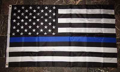 3x5 USA Police Memorial Thin Blue Line Double Sided Nylon Flag 3'x5 ...