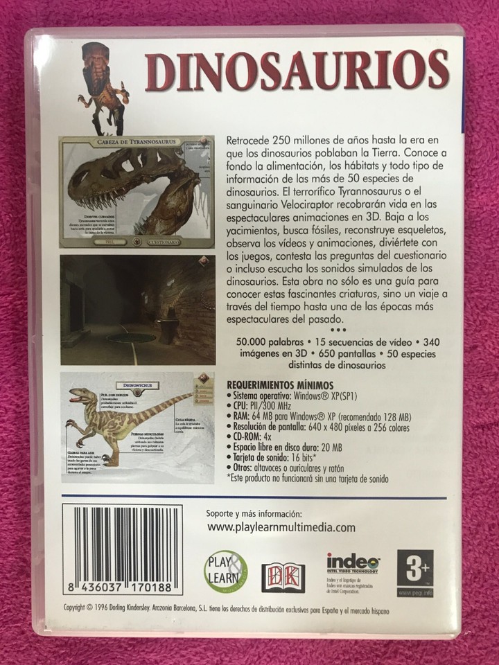 Dinosaurs Play Learn Secondary Game PC CD ROM New Sealed AM | eBay