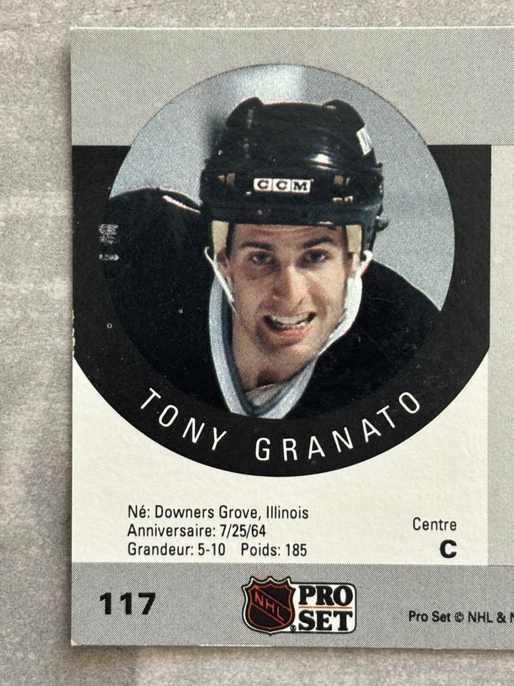 1990 Pro Set TONY GRANATO Rare "Stanley Cup" Error & Corrected Hockey ...