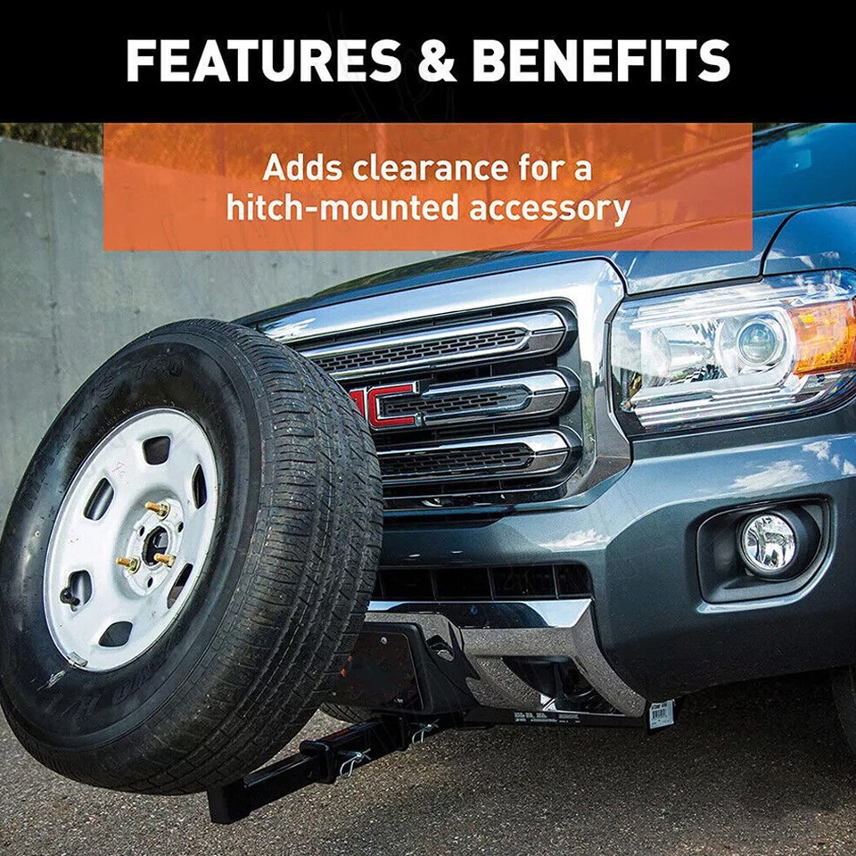 18" Inch Heavy Duty Tow Hitch Extender Extension Bar Trailer Car 4WD 2 ...