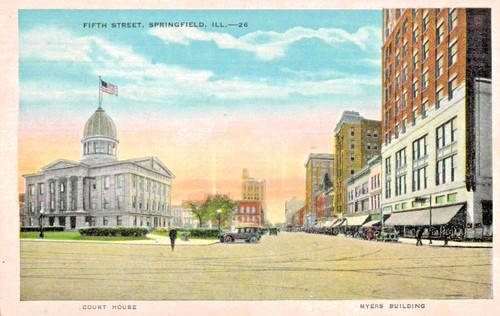 VIntage Postcard-Court House, Myers Building, Fifth Street, Springfield ...
