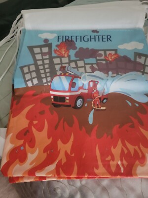 Firefighter drawstring party bags Lot of 5 fire truck birthday ...