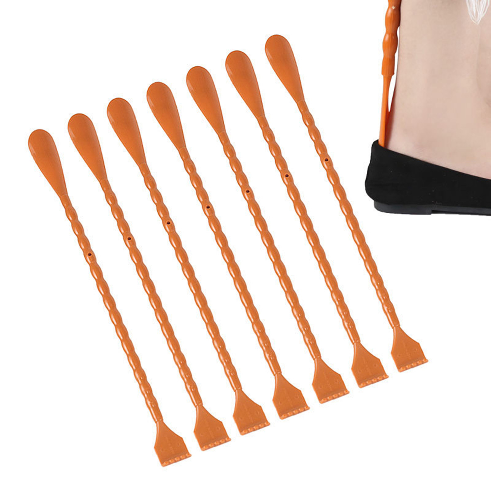 1/2/5PCS 2 in 1 Massager Back Scratcher Shoe Horn Plastic Auxiliary ...
