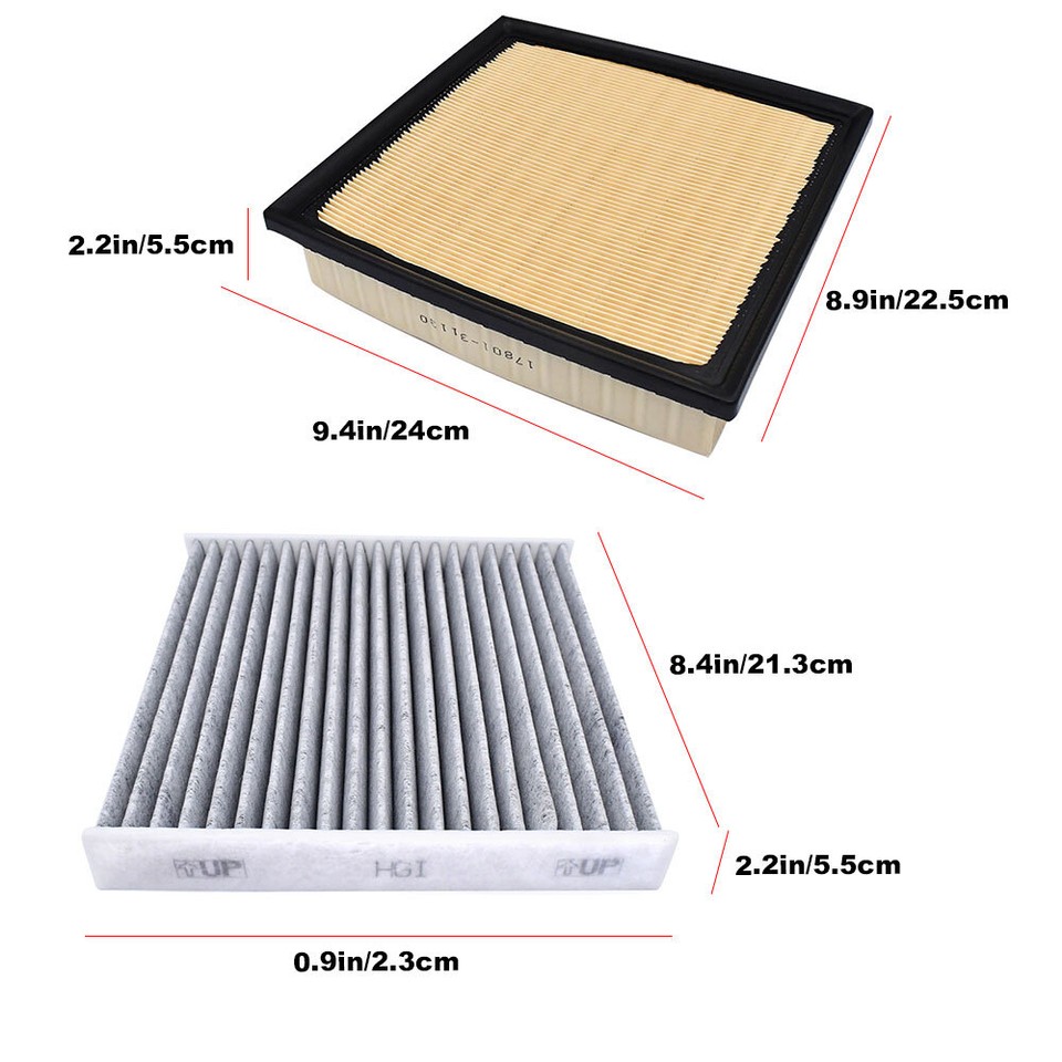 2014-2019 Toyota Highlander Engine & Cabin Air Filter Combo Set | 87139 ...