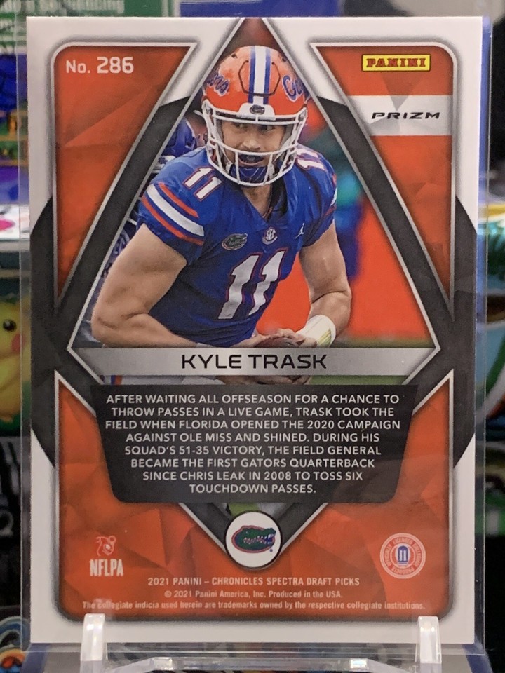 Kyle Trask 2021 Chronicles Draft Picks Spectra Silver Prizm #286 Rookie ...