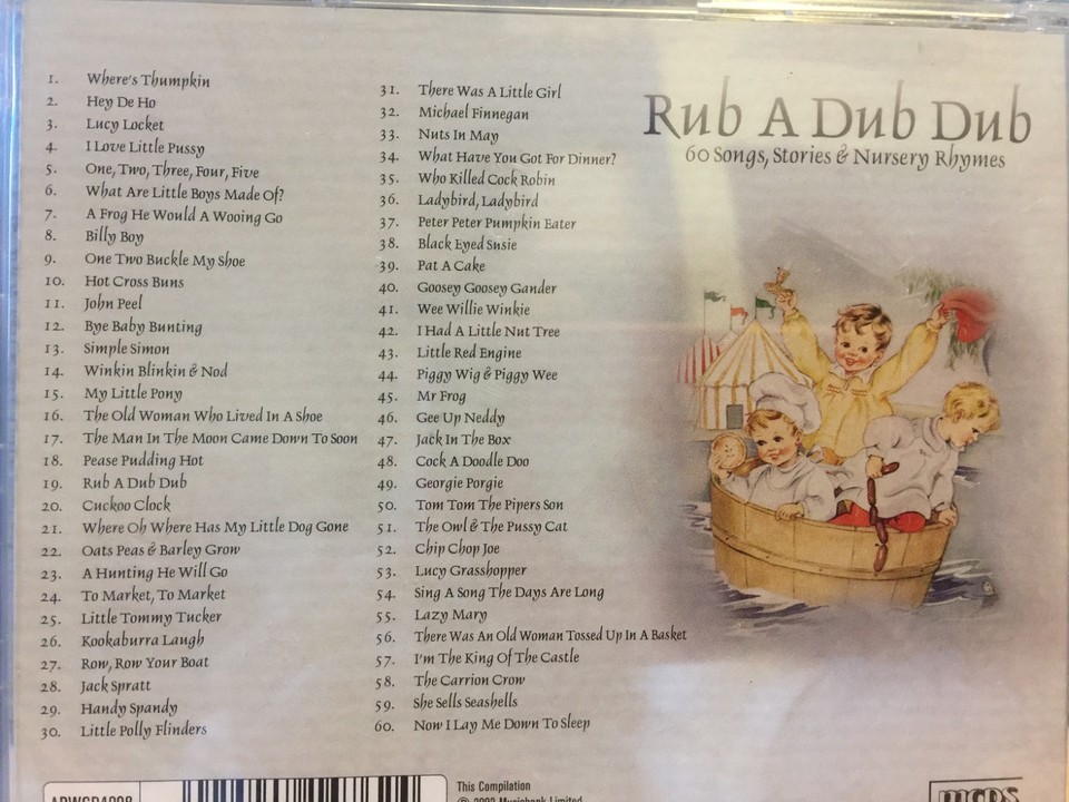 RUB A DUB DUB 60 Songs, Stories & Nursery Rhymes CD (2007) | eBay
