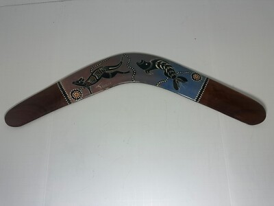 Australian Outback Aboriginal Hand Painted Boomerang By Artist ‘Jower ...
