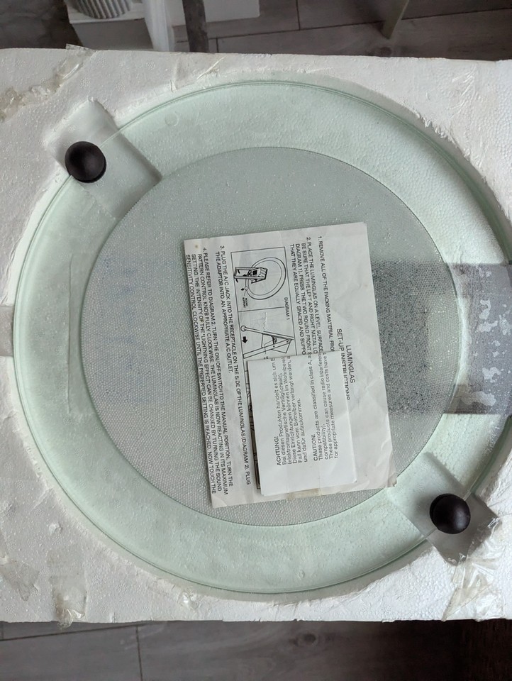 16" Luminglas Voice, Music, Touch Interactive 1990s Plasma Plate/Disc ...