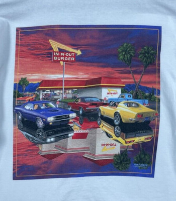 In n Out Burger Logo California White Tee Unisex Large Classic Cars ...