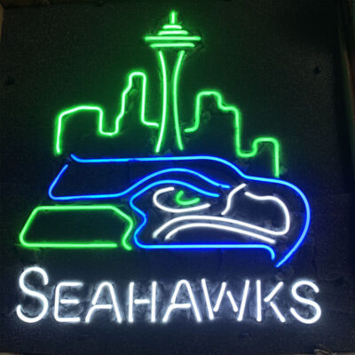 Seattle Seahawks Seattle City Skyline 20"x16" Neon Light Sign Lamp Bar ...