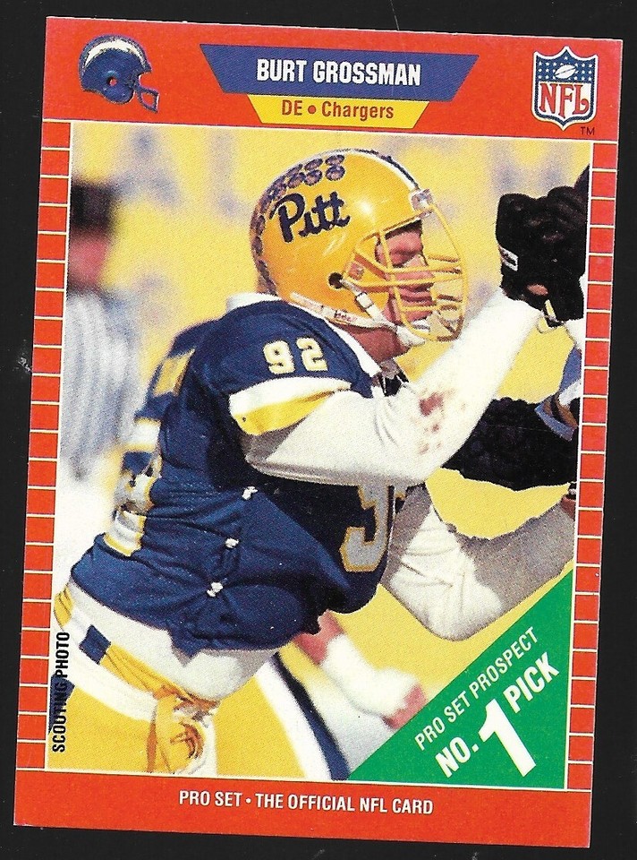 1989 NFL Pro Set Prospect Burt Grossman Rookie 512 San Diego Chargers ...