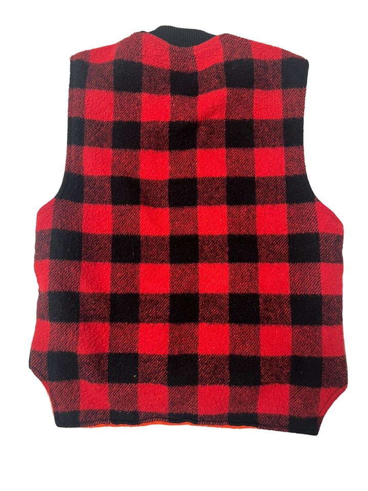 Codet Vest Mens Large Lumberjack Reversible Wool Blend Red Buffalo ...