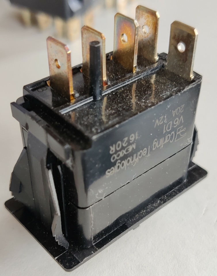 Carling V6D1 On/Off/On 20A 12V Rocker Switch 2x Amber Lights Hazard ...