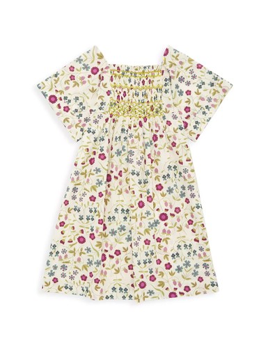 [NEW] Bonpoint Girl's Robe Smocked Paysanne Dress (SZ: 14 /floral print ...