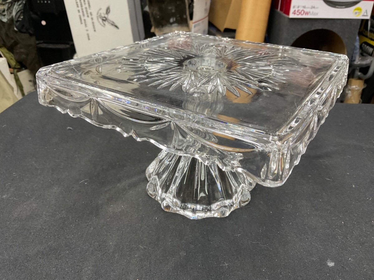 Square Glass Cake Plate
