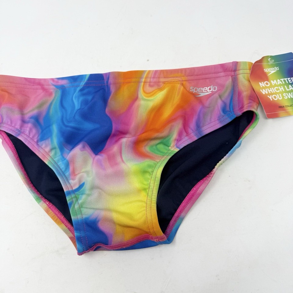 Speedo Men's Swimsuit Brief Endurance+ The One Size 32 Swim Rainbow NWT ...