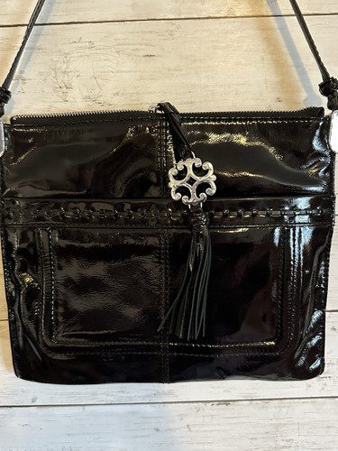 Brighton Collection Black Patent Leather Purse Crossbody Bag Handbag ...