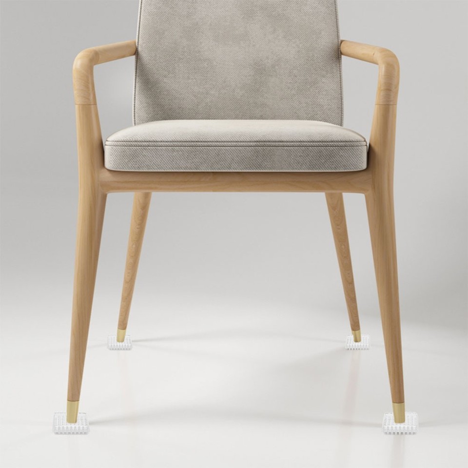 16pcs Spiked Transparent Plastic Carpet Protector Cups Square Furniture ...