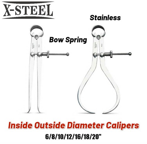 Stainless Steel Inside Outside Diameter Calipers Bow Spring 6/8/10/12 ...