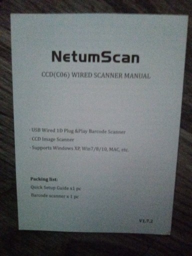 NetumScan 2D USB Barcode Scanner NSL3S with Holder, Black NEW Open Box ...