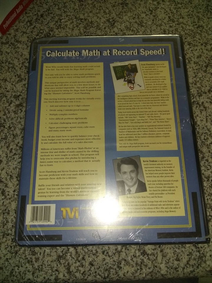 Mega Math Cassettes Video Workbook Scott Flansburg Human Calculator | eBay