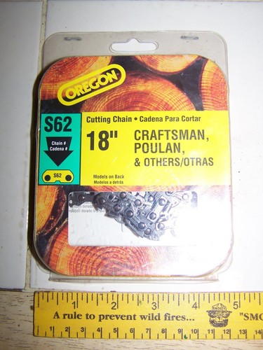 Oregon S62 Chain Saw Chain 18" NEW IN PACKAGE craftsman, poulan and ...