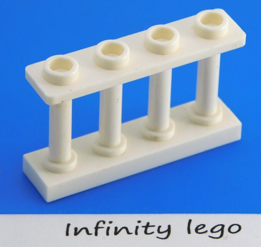 6 LEGO White Fence Spindled 1 x 4 x 2 with 4 Top Studs Bars (15332) | eBay