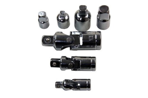 Bergen 7pc universal joint Socket Adapter Flexible Knuckle Set 1/2 1/4 ...