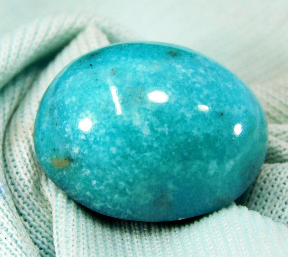 Certified 17.40 Ct Natural Arizona Morenci Blue Turquoise Oval Cabochon ...
