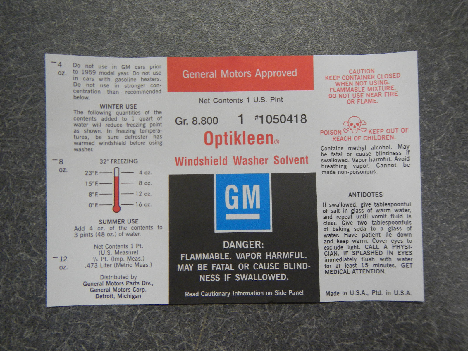 GM Optikleen Bottle Glass Washer Bottle Complete w/ Cap & Bracket ...